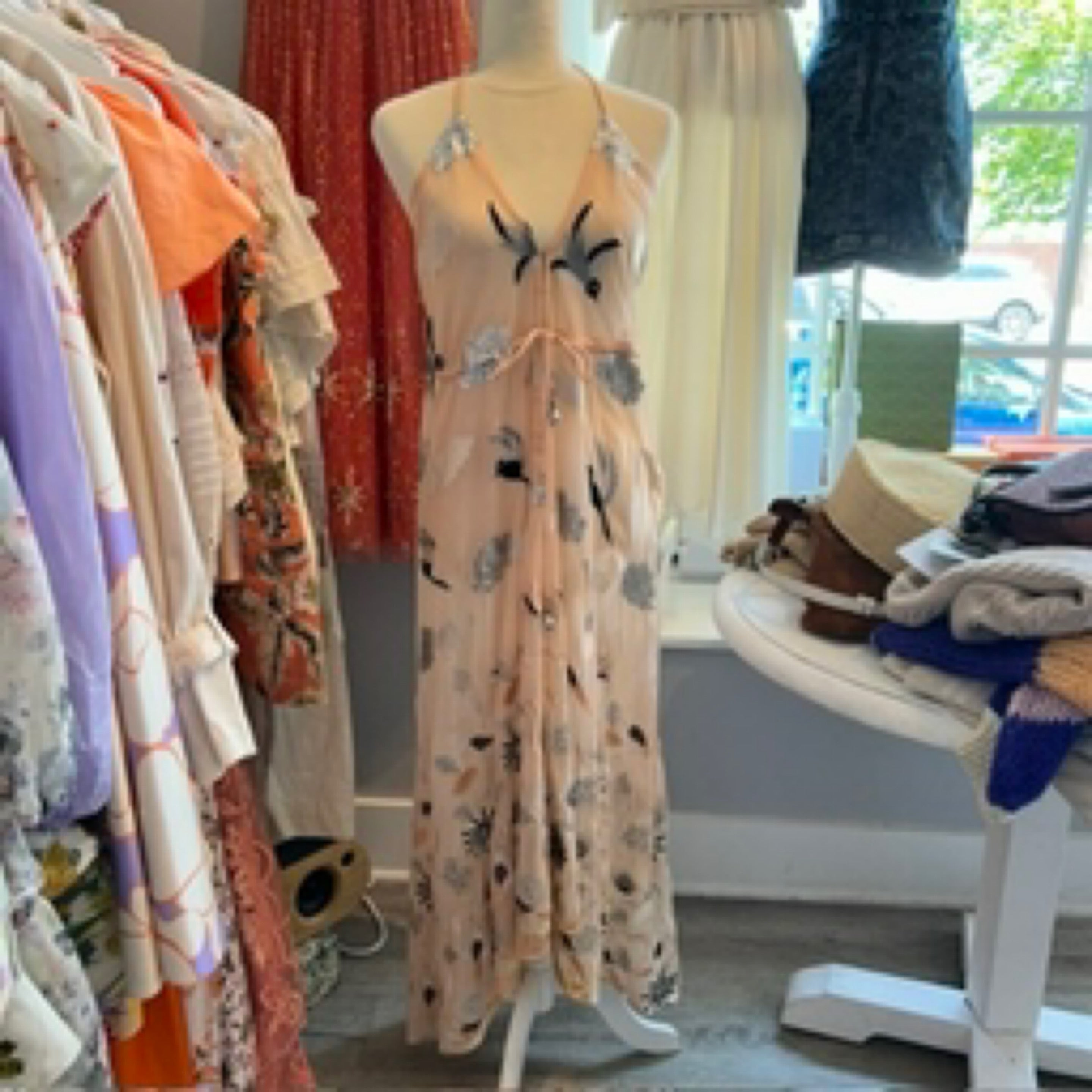 Michelle Farmer Sheer Sequin Embellished Dress | Le Closet New York